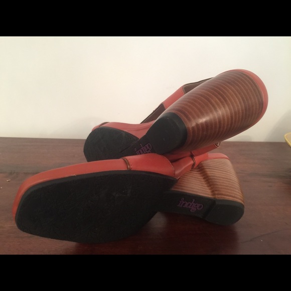 Indigo | Shoes | Nwot Indigo Orange Leather Sandals | Poshmark